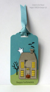 Holiday Home - haunted house gift tag - Sara's crafting and stamping studio