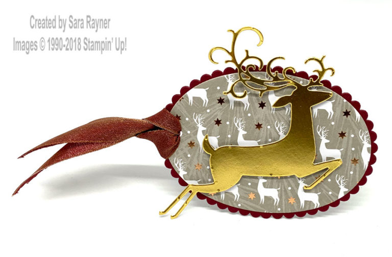 Detailed deer gift tag - Sara's crafting and stamping studio