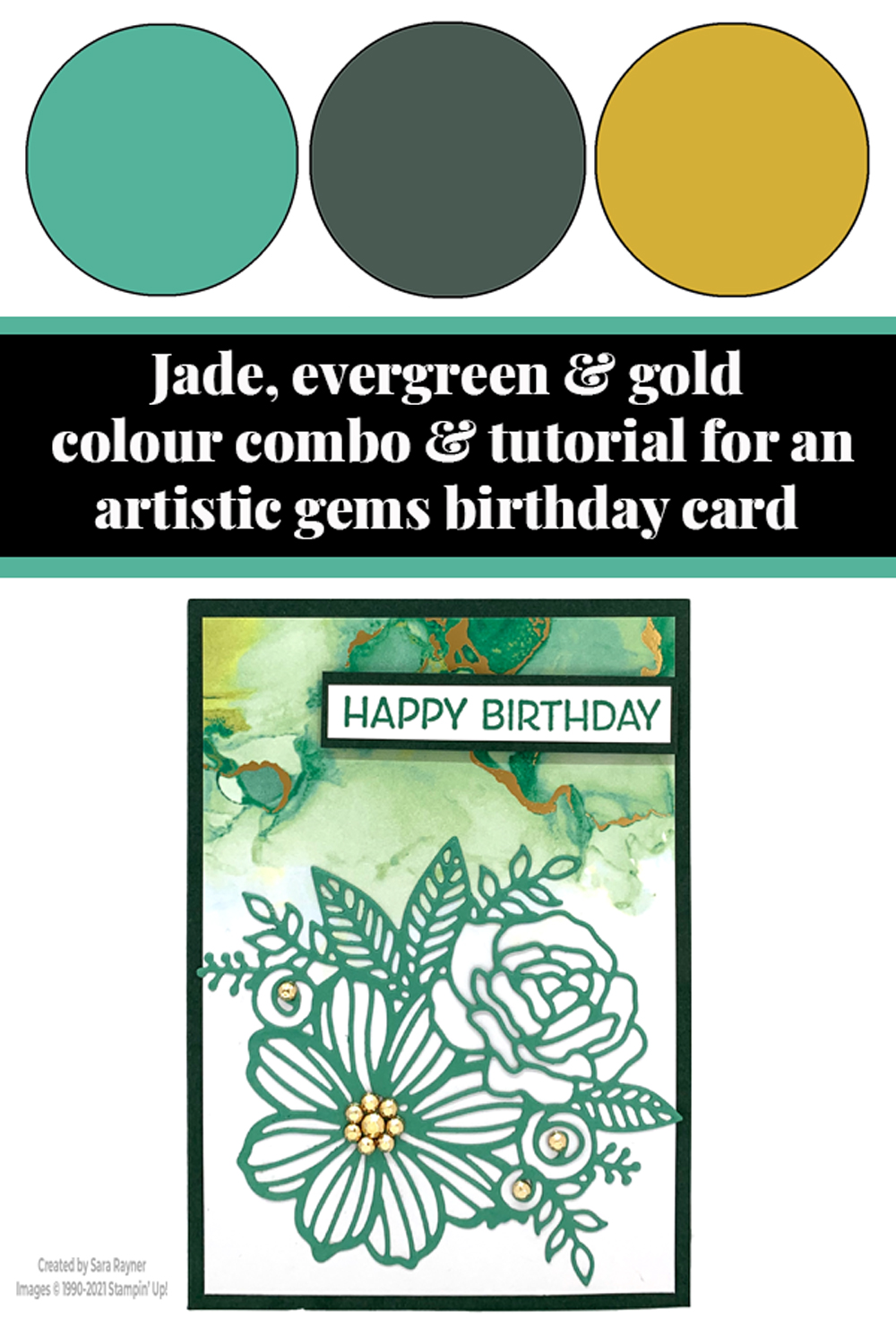 Tutorial for artistic gems card - Sara's crafting and stamping studio