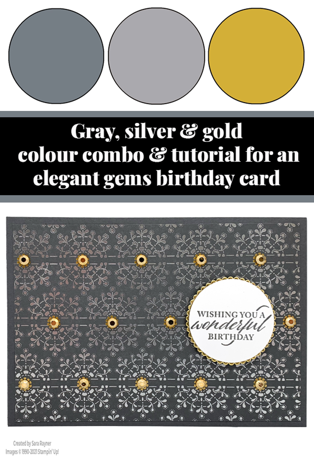 Tutorial for elegant gems card - Sara's crafting and stamping studio