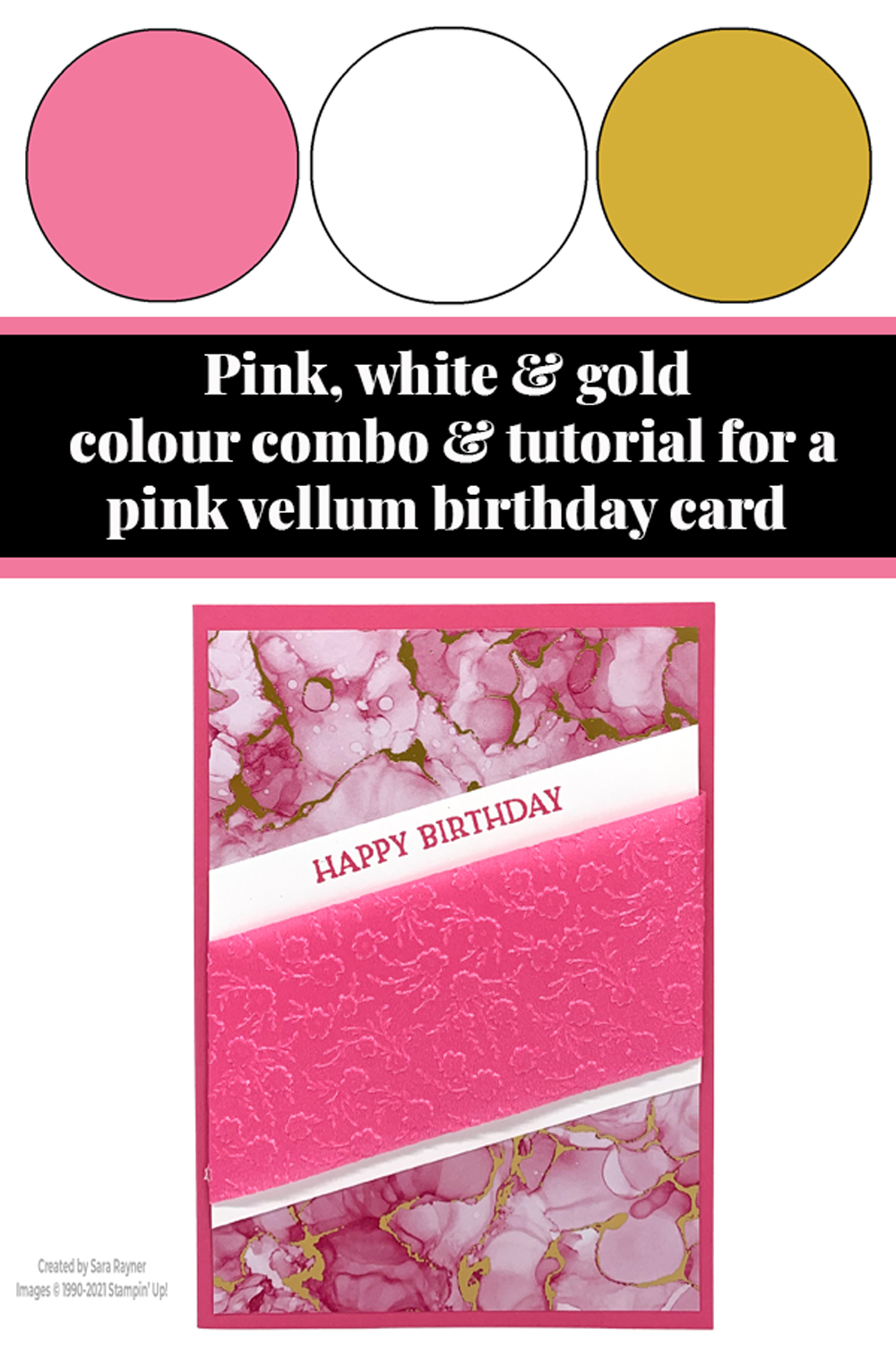 Tutorial for pink vellum card - Sara's crafting and stamping studio