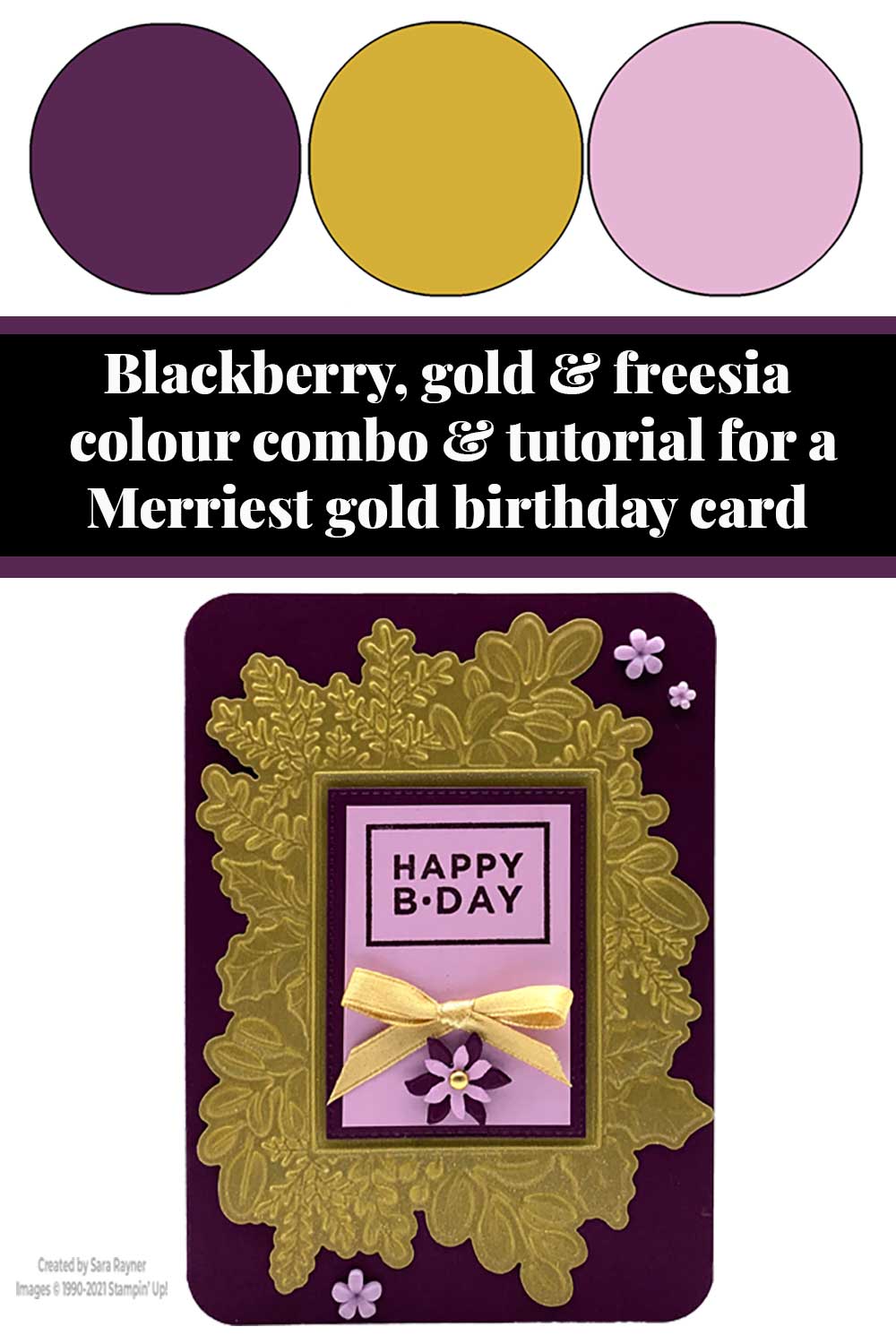 Tutorial for Merriest gold birthday card - Sara's crafting and stamping ...
