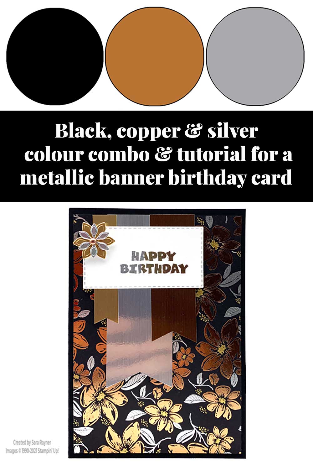 Tutorial for metallic banner birthday card - Sara's crafting and ...