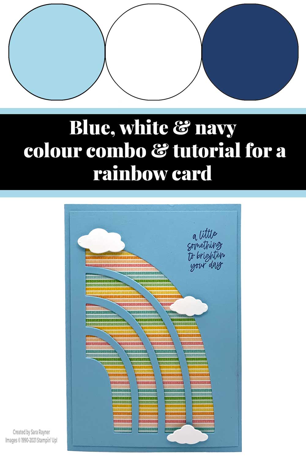 Tutorial for rainbow pattern card - Sara's crafting and stamping studio