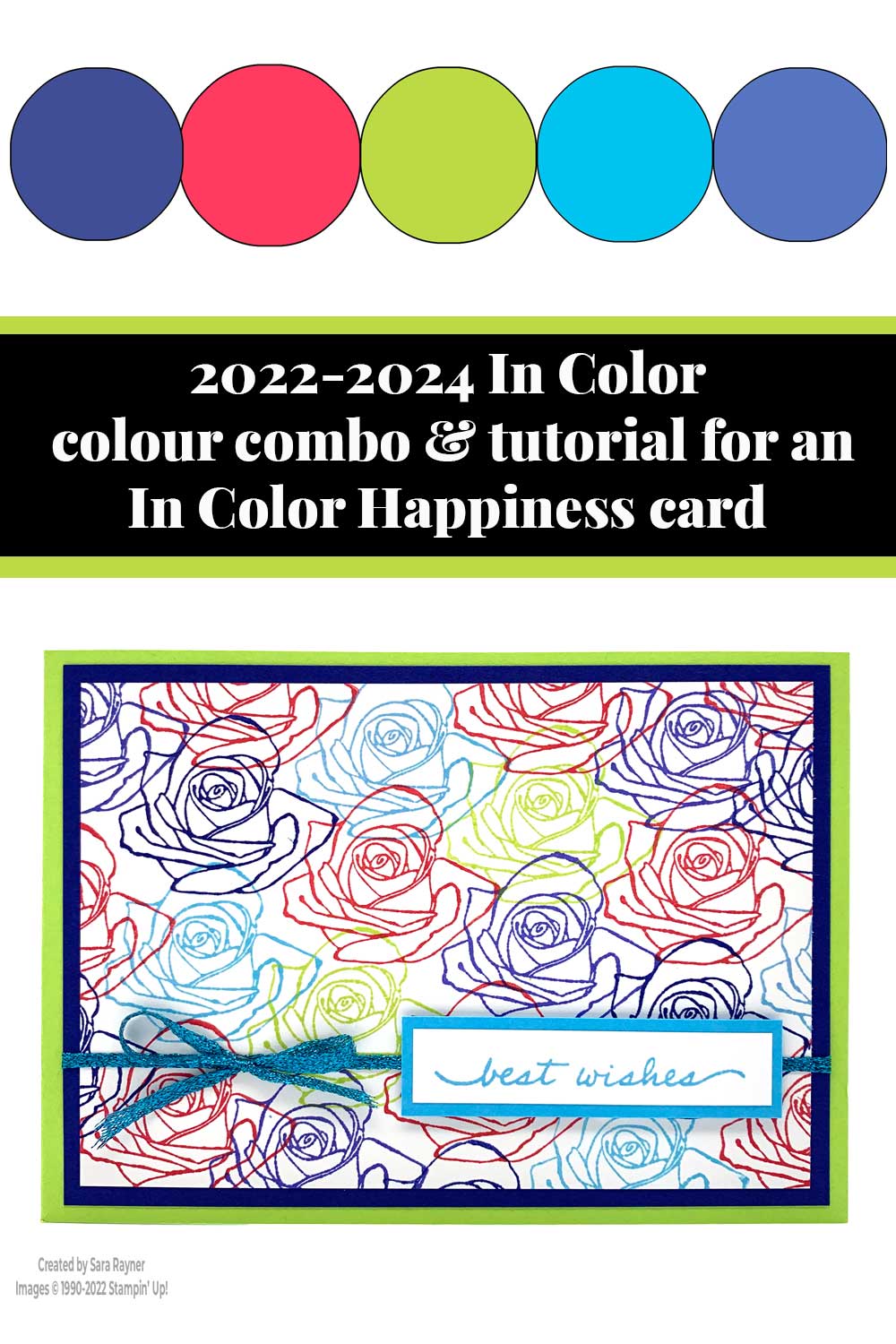 Tutorial for In Color Happiness card - Sara's crafting and stamping studio