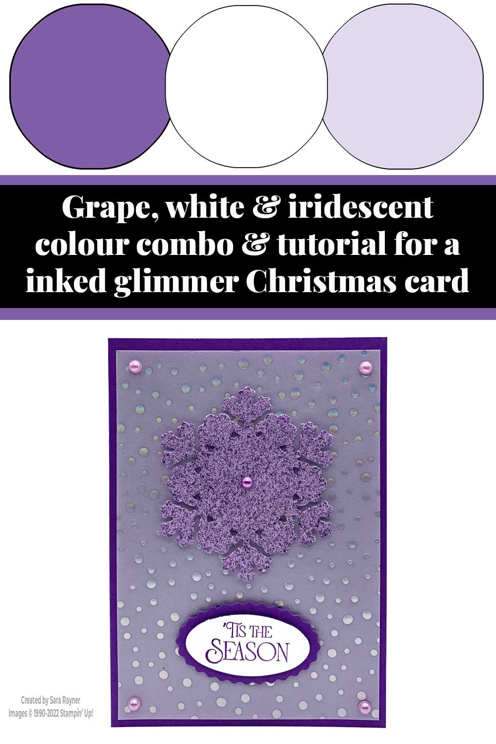Tutorial for inked glimmer card - Sara's crafting and stamping studio