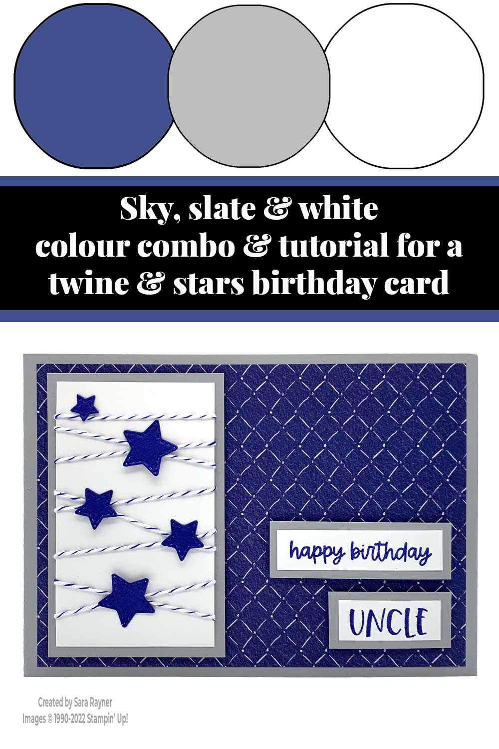 Tutorial for twine & stars card - Sara's crafting and stamping studio