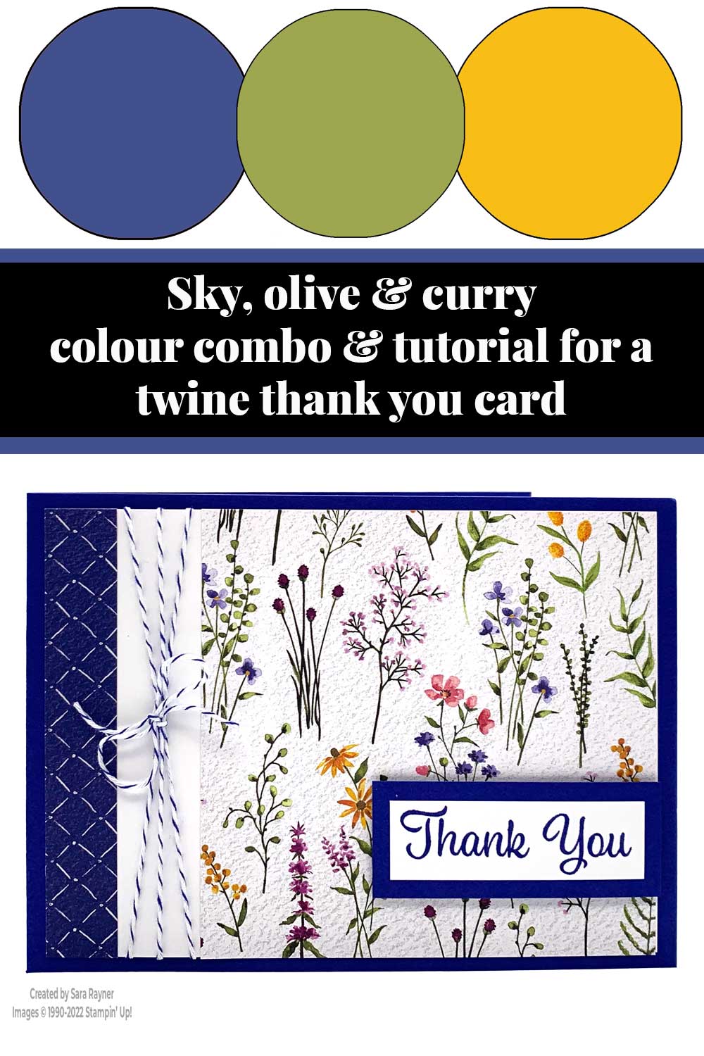 Tutorial for twine thank you card - Sara's crafting and stamping studio
