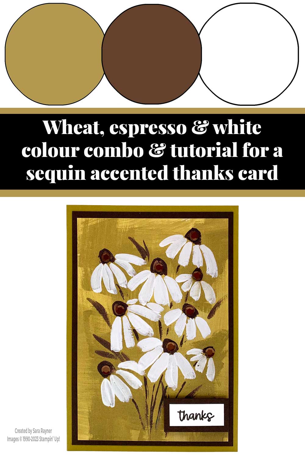 Tutorial for sequin accented thanks card - Sara's crafting and stamping ...